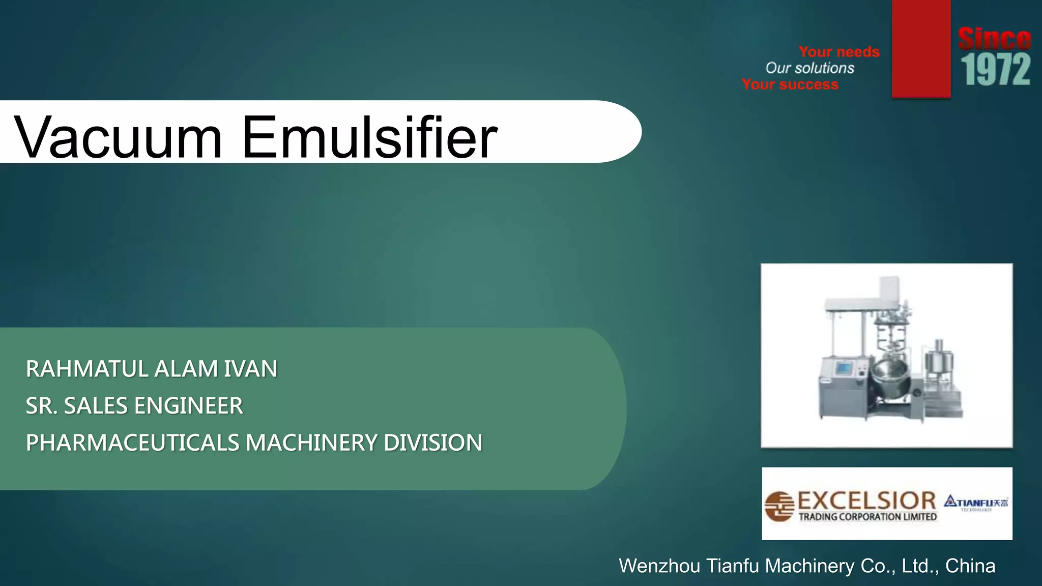 Vacuum Emulsifier | PPTX | Home Appliances | Home & Garden