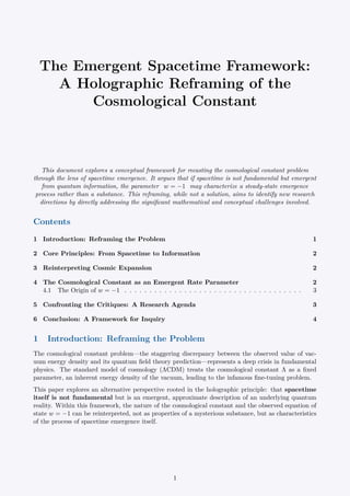 A Holographic Reframing of the Cosmological Constant | PDF