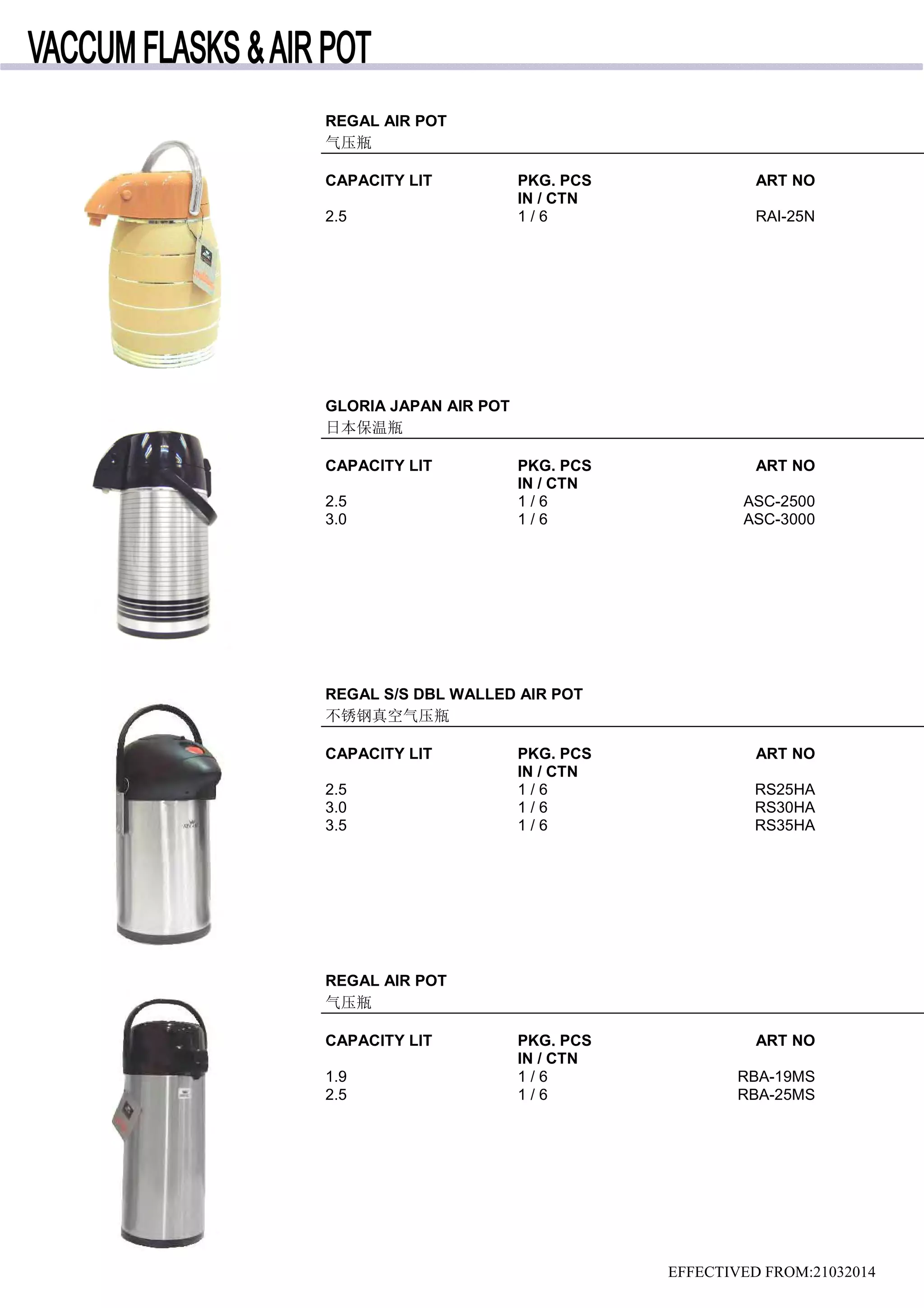 VACUUM FLASK & AIR POT | PDF