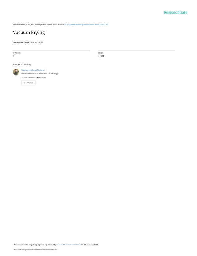 Vacuum frying (1) | PDF