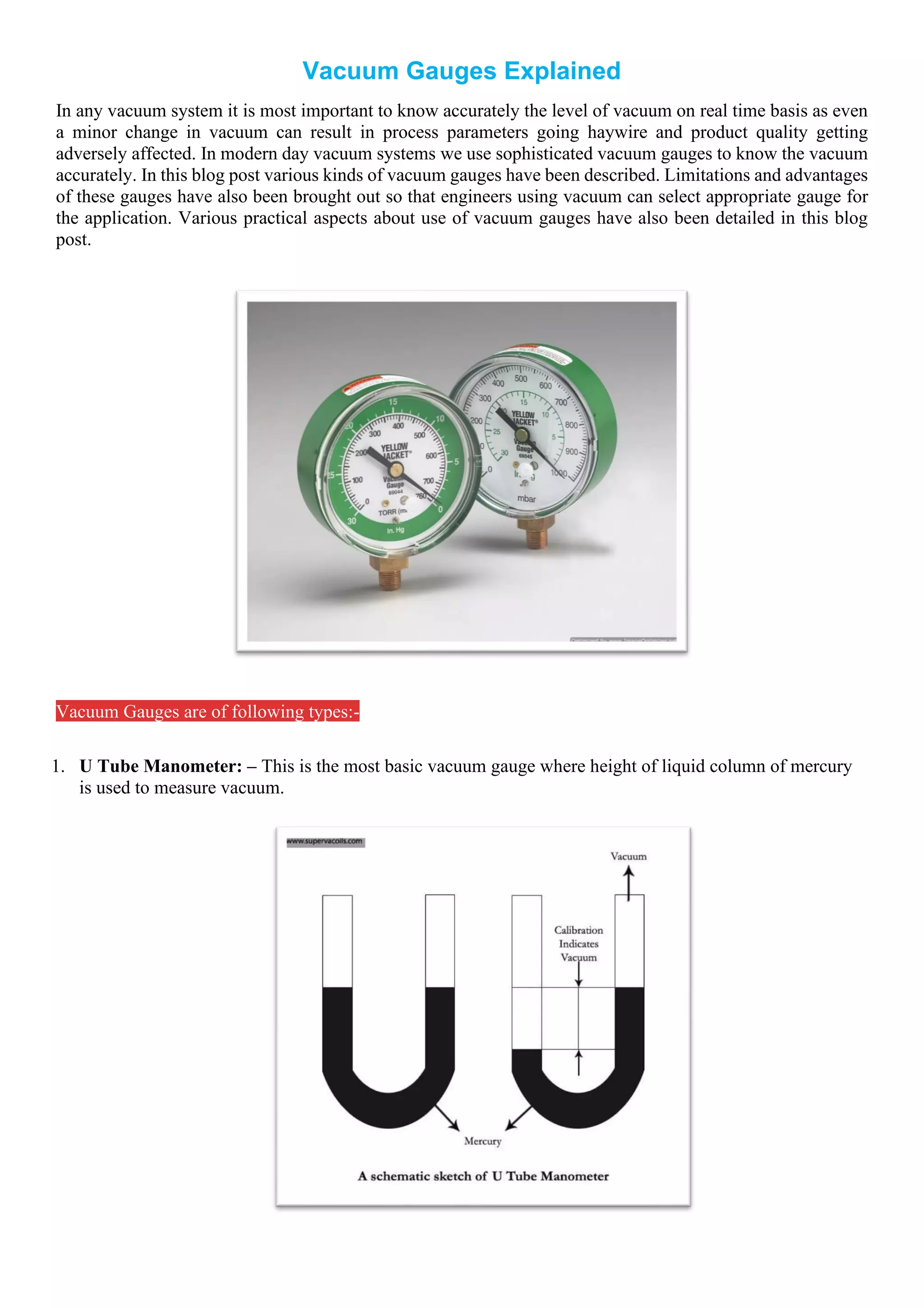 Vacuum gauges explained | PDF