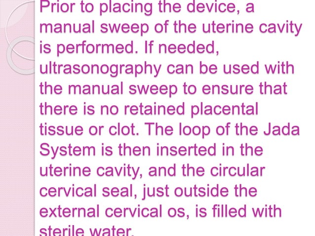 Vacuum induced uterine tamponade device for postpartum hemorrhage | PPTX