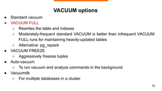 Vacuum in PostgreSQL | PPT