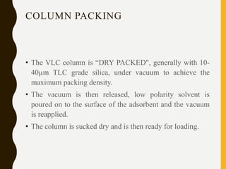 VACUUM LIQUID CHROMATOGRAPHY(VLC).pptx | Chemistry | Science
