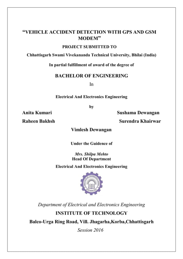 Vehicle accident detection system (VAD) | PDF | First Aid | Injuries