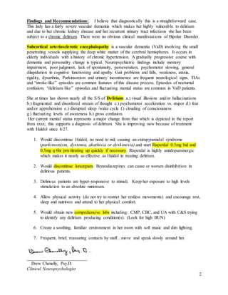 VaD plus Chronic Kidney Disease = Delirium | DOCX