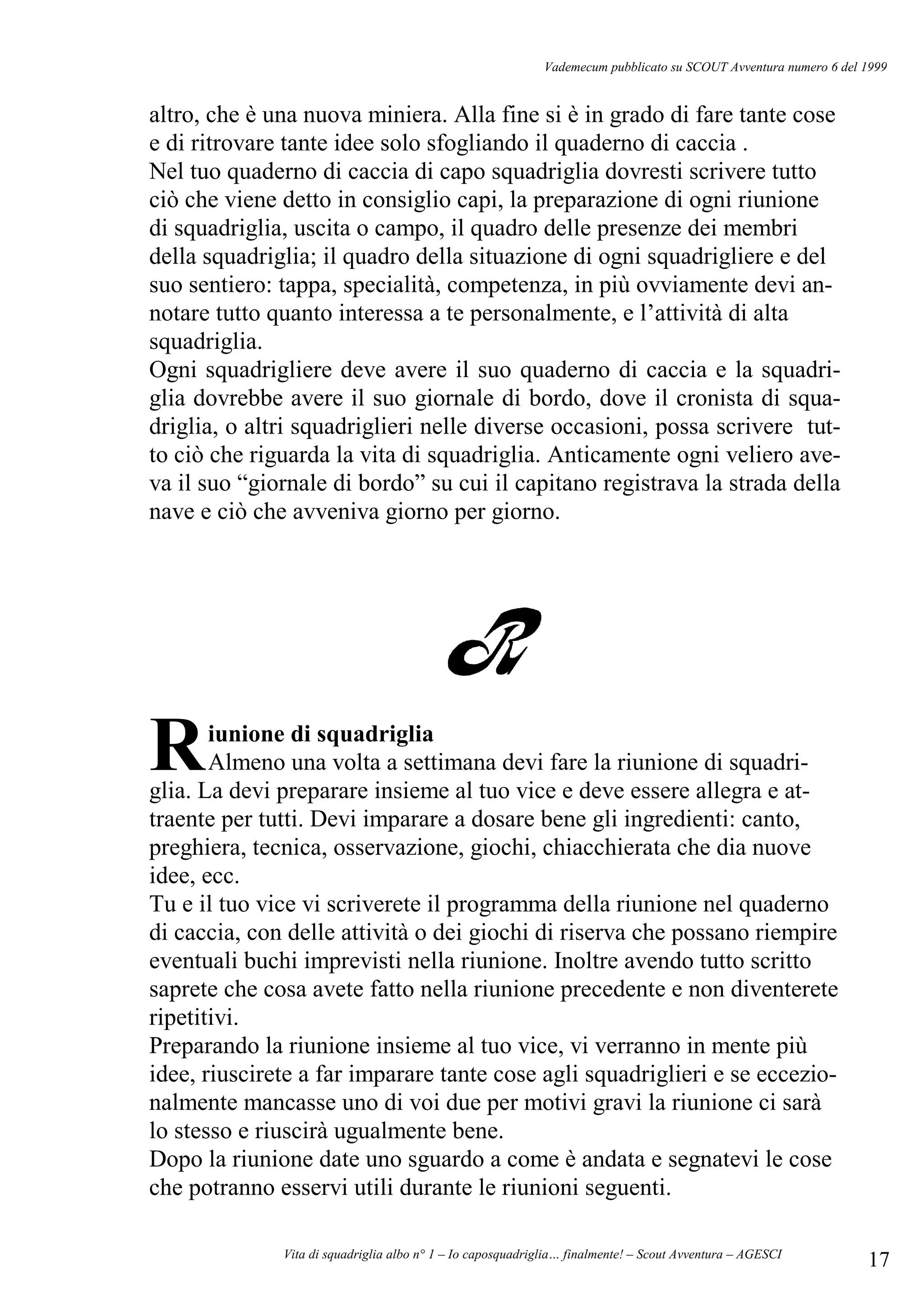 Vademecum capo squadriglia | PDF