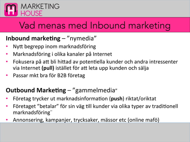 Vad menas med inbound marketing | PPT