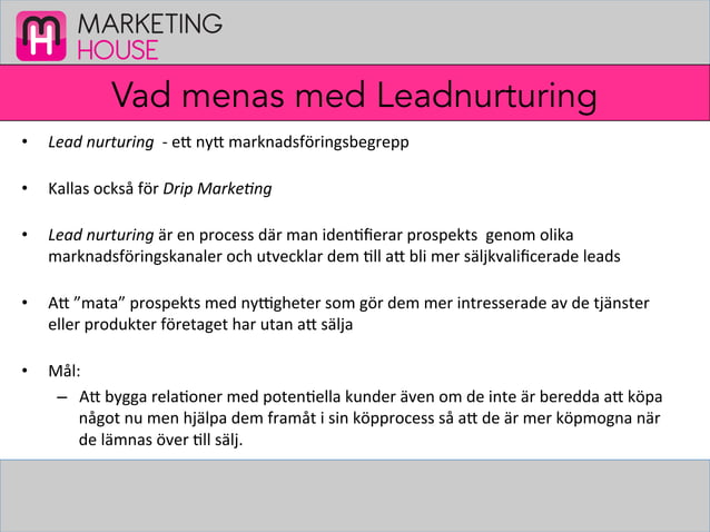 Vad menas med leadnurturing | PPT