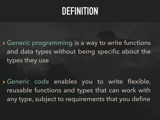 Real World Generics In Swift | PPT