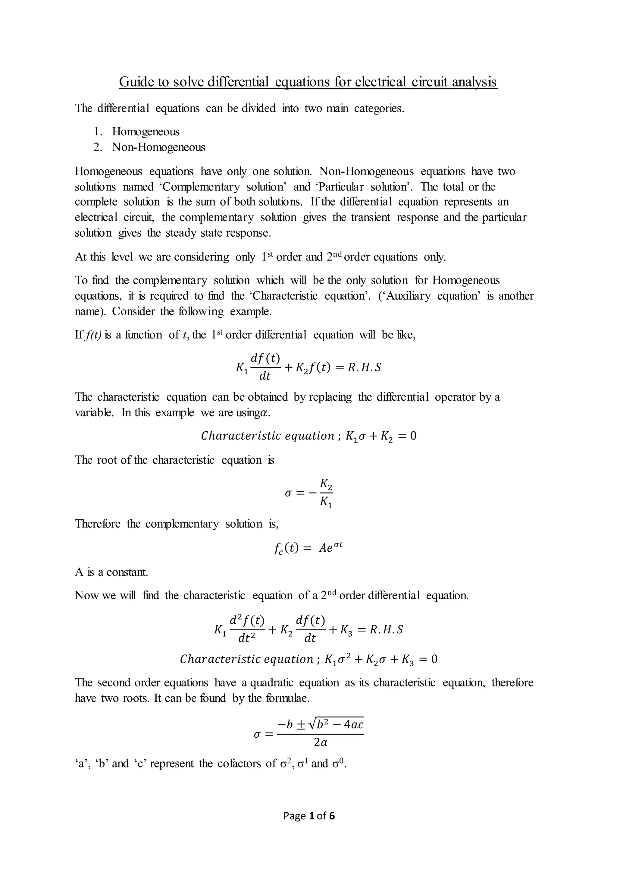 Electrical circuit analysis | DOCX