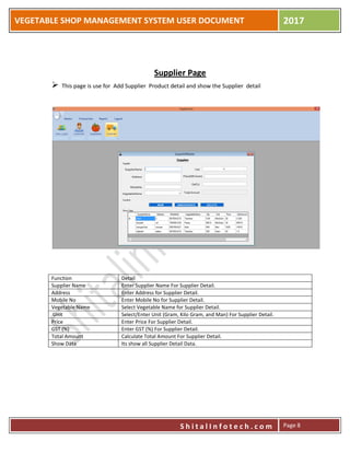 Vagetable shop bill printing software user manual by shital infotech | PDF