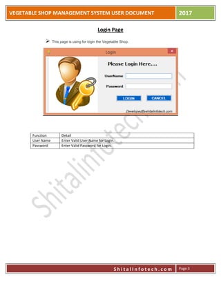 Vagetable shop bill printing software user manual by shital infotech | PDF