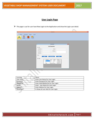 Vagetable shop bill printing software user manual by shital infotech | PDF