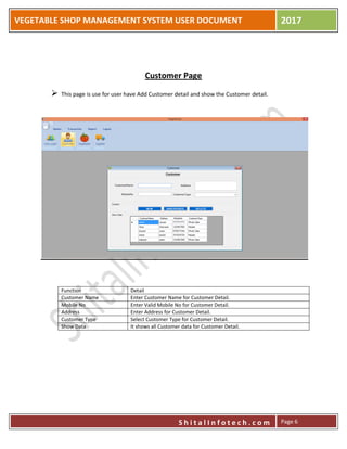 Vagetable shop bill printing software user manual by shital infotech | PDF
