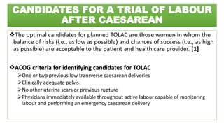 Vaginal Birth after caesarean section by Dr. Elioba J. Raimon | PPT