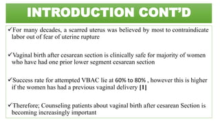 Vaginal Birth after caesarean section by Dr. Elioba J. Raimon | PPT