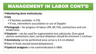 Vaginal Birth after caesarean section by Dr. Elioba J. Raimon | PPTX