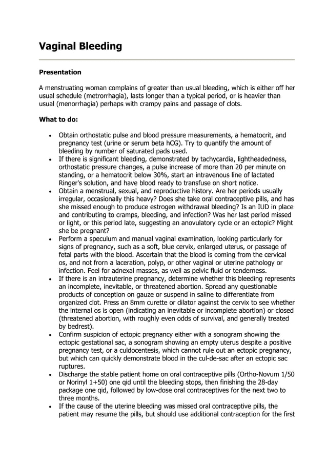 Vaginal Bleeding | DOC | Pregnancy | Reproductive Health