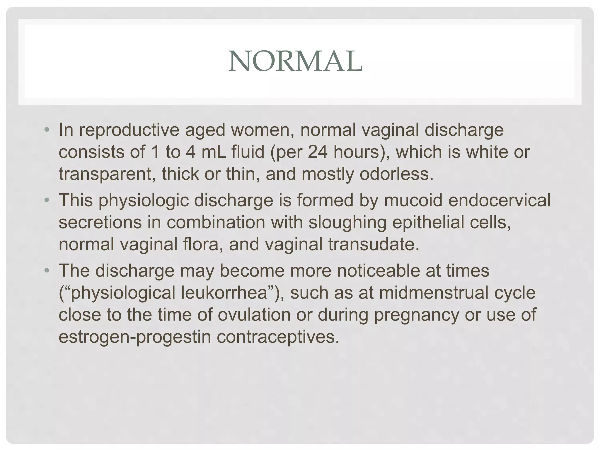 Vaginal Discharge | PPTX