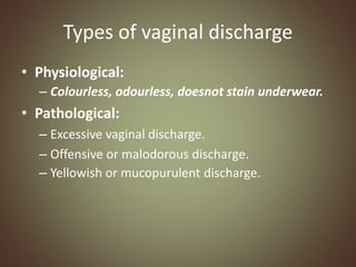 Vaginal discharge & pruritis vulvae | PPTX
