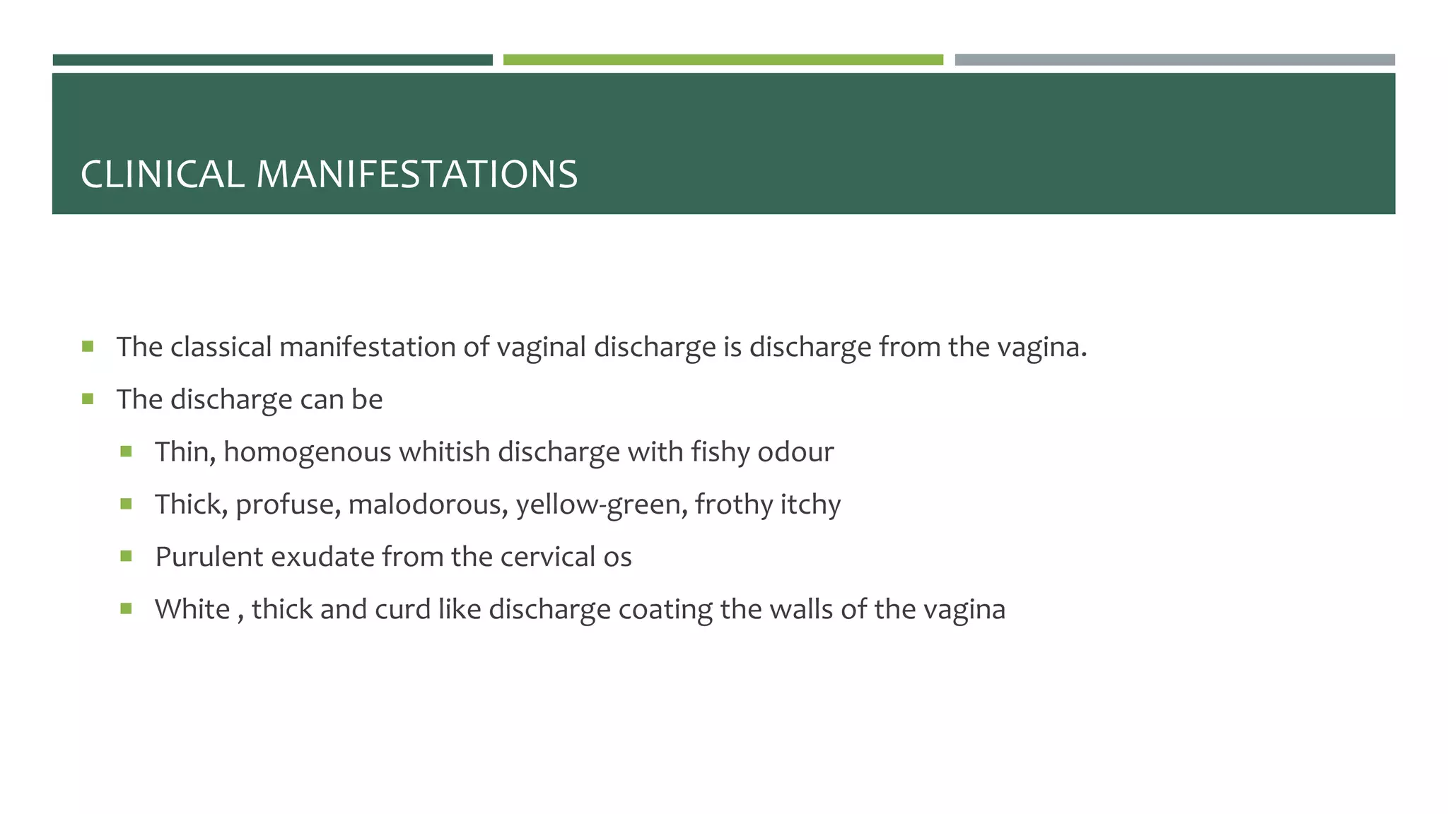 VAGINAL DISCHARGES by DR KD DELE | PPTX