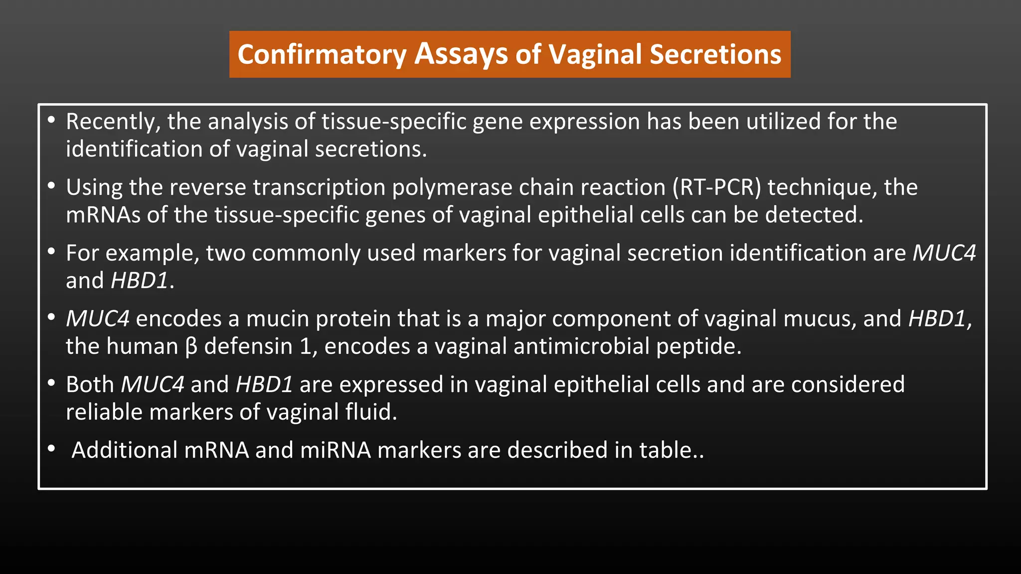 Vaginal Fluid Analysis - Forensic Biology | PPTX
