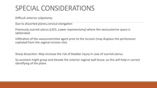 VAGINAL HYSTERECTOMY with EXTERNAL and INTERNAL McCall culdoplasty ...