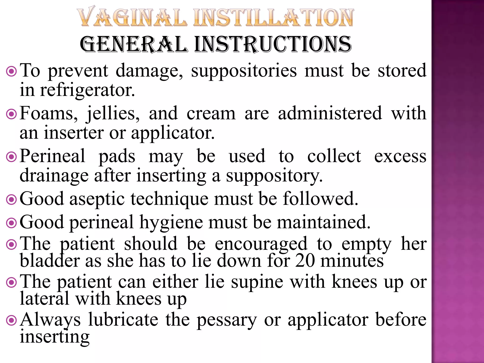 Vaginal instillation | PPTX