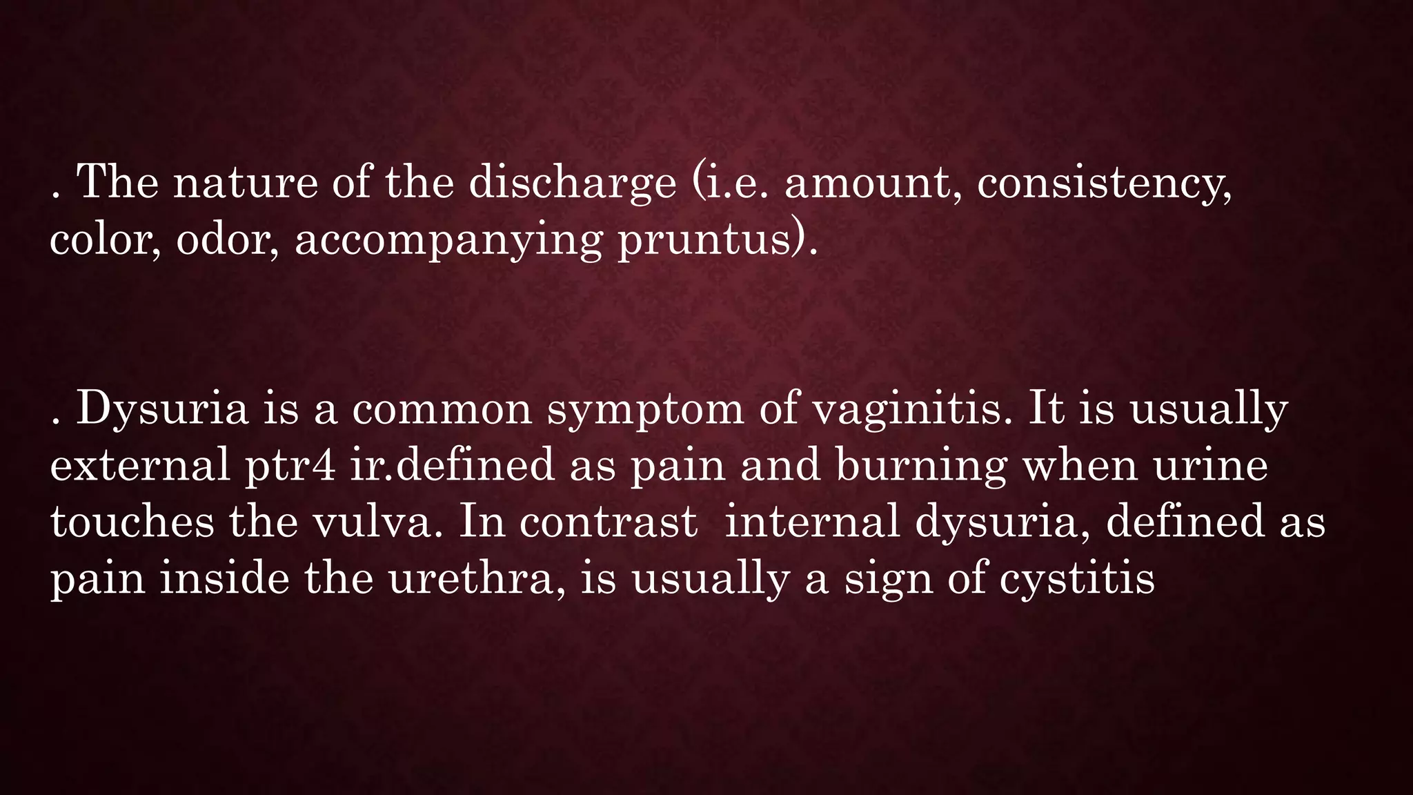 Vaginitis- vaginal discharge all medical information | PPTX | Sexual ...