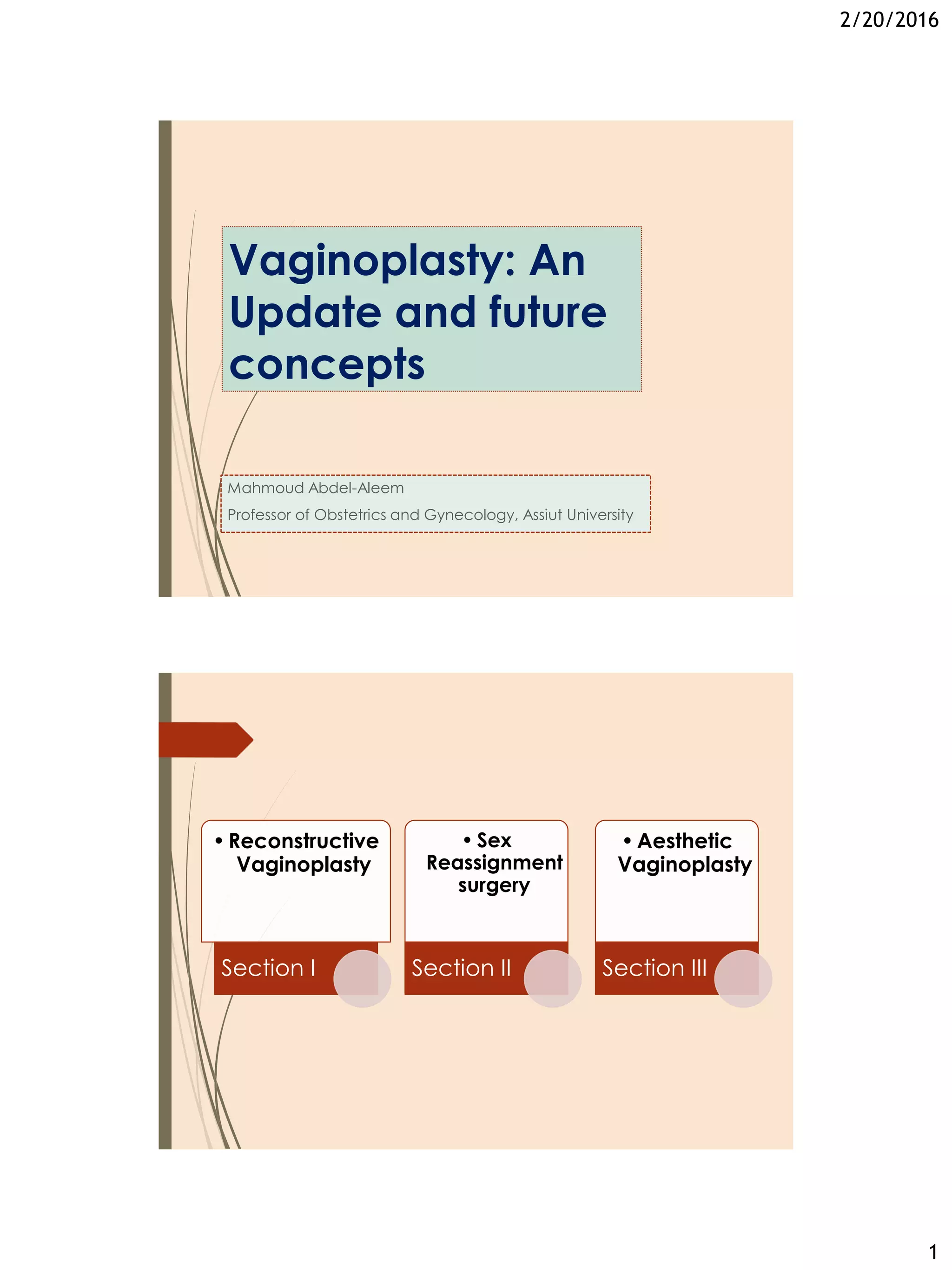 Vaginoplasty. An update and future concern | PDF