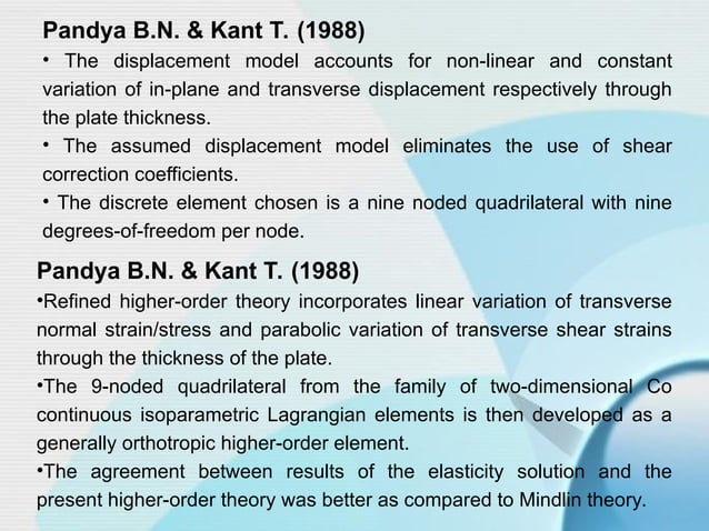 Finite Element Solution Using First Order Shear Deformation Theory For Transverse Stress