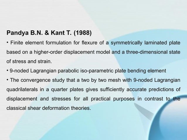 Finite Element Solution Using First Order Shear Deformation Theory For Transverse Stress