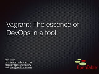 Vagrant - the essence of DevOps in a tool | PPT