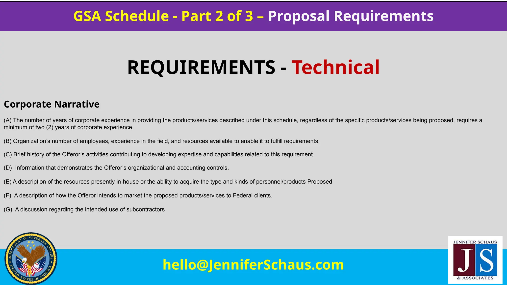 GSA Schedules - Part 2 of 3 - Proposal Requirements | PPT