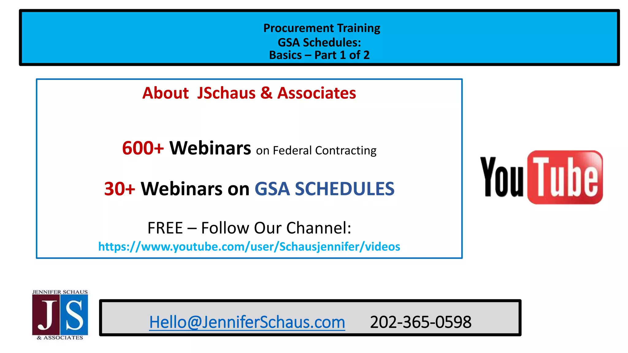 GSA Schedule Basics Part 1 | PPTX
