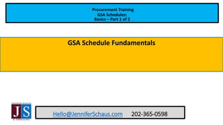 GSA Schedule Basics Part 1 | PPTX