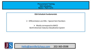 GSA Schedule Basics Part 1 | PPTX