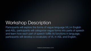 Interpreting Vague Language: Intermediate | PDF