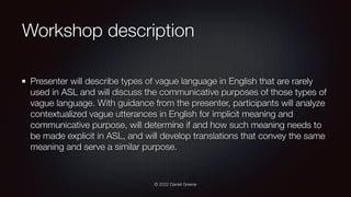 Making vague language in English explicit in ASL | PDF