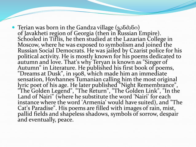 Vahan teryan biography | PPT