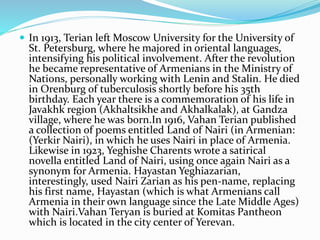 Vahan teryan biography | PPTX