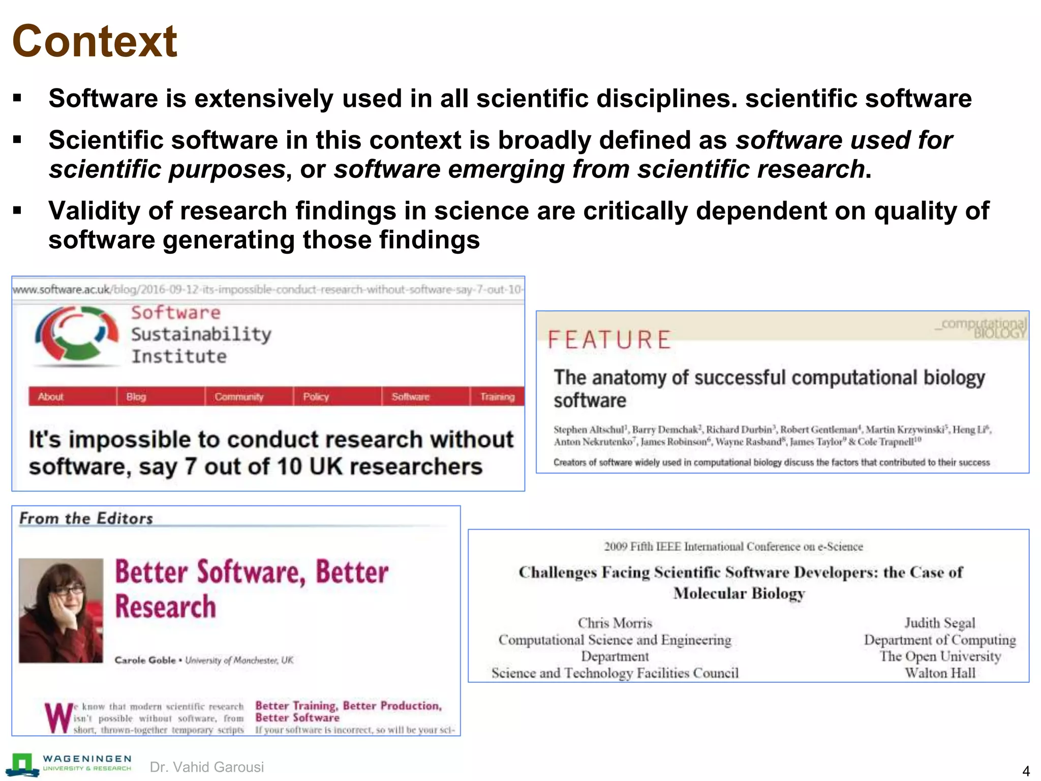 Software Engineering Of Scientific Software Pptx Computer Software And Applications Computing