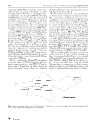 Estimation of atmospheric mercury emission inventory in Tehran province ...