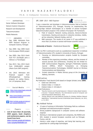 Vahid nazaritalooki cv | PDF