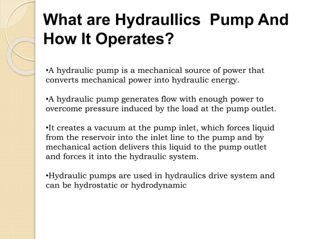 Hands on experience with fixed volume pump | PPT