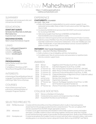 Resume | PDF | Programming Languages | Computing