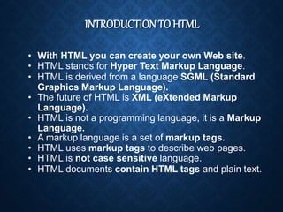 VAIBHAV JAIN WEB TECHNOLOGY.pptx | Web Design and HTML | Internet