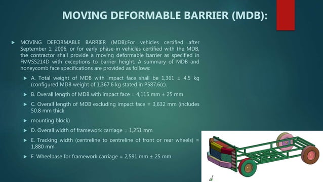 Rear Impact Analysis with a moving deformable barrier. | PPTX