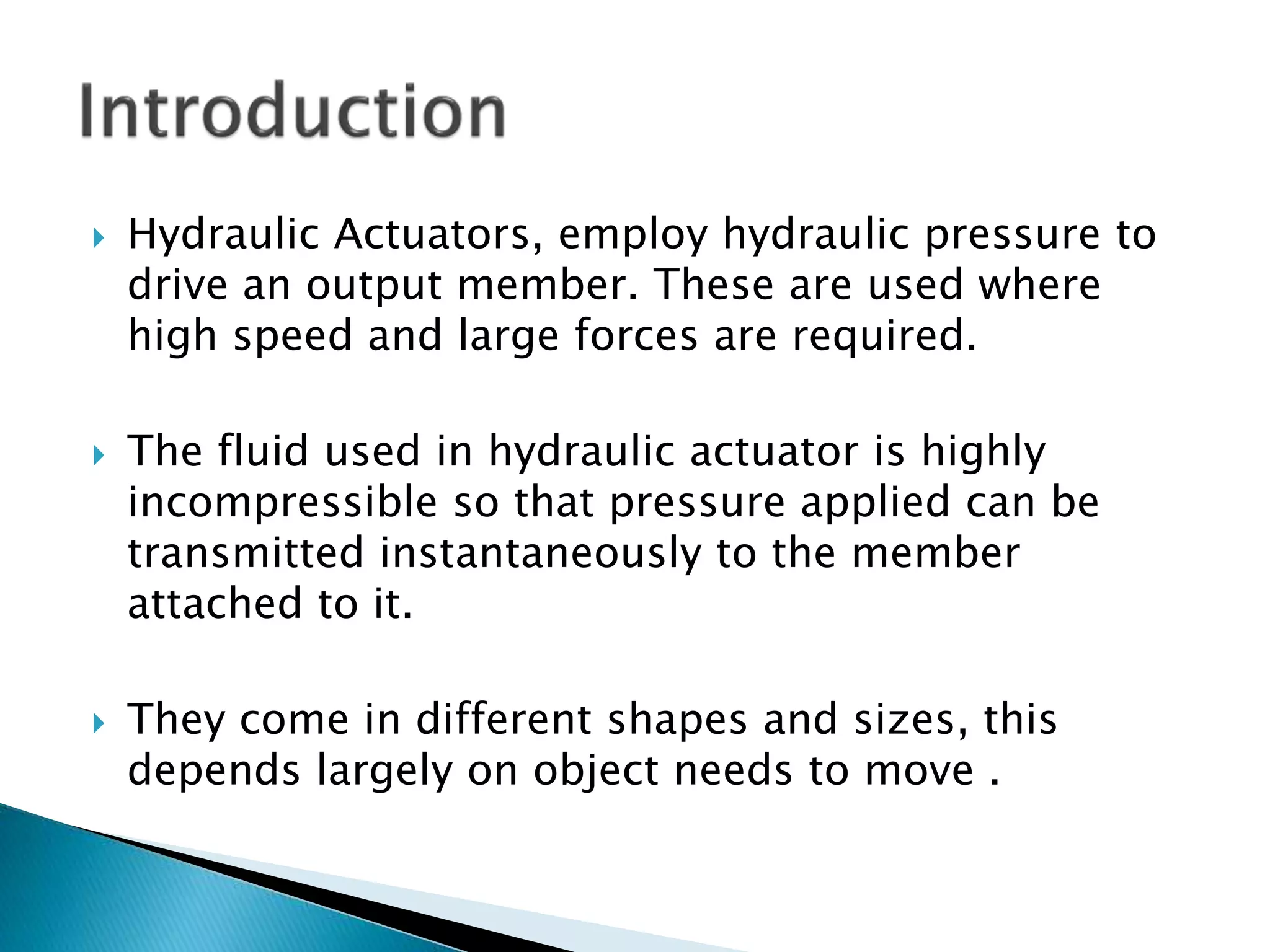 Hands on experience with hydraulic actuator | PPTX